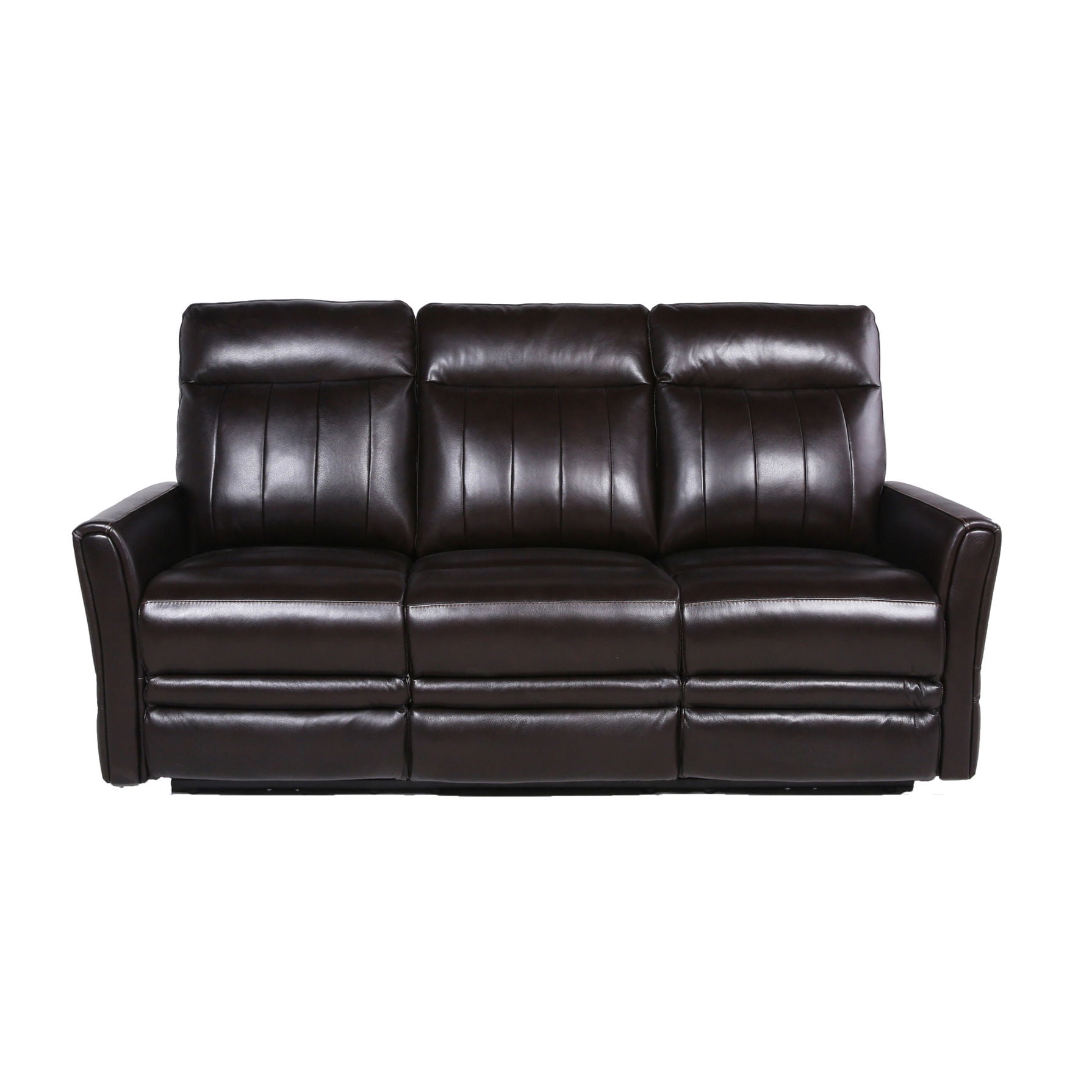 Brown Leather Recliner - Power Recline with Beveled Leg Rest - Living ...