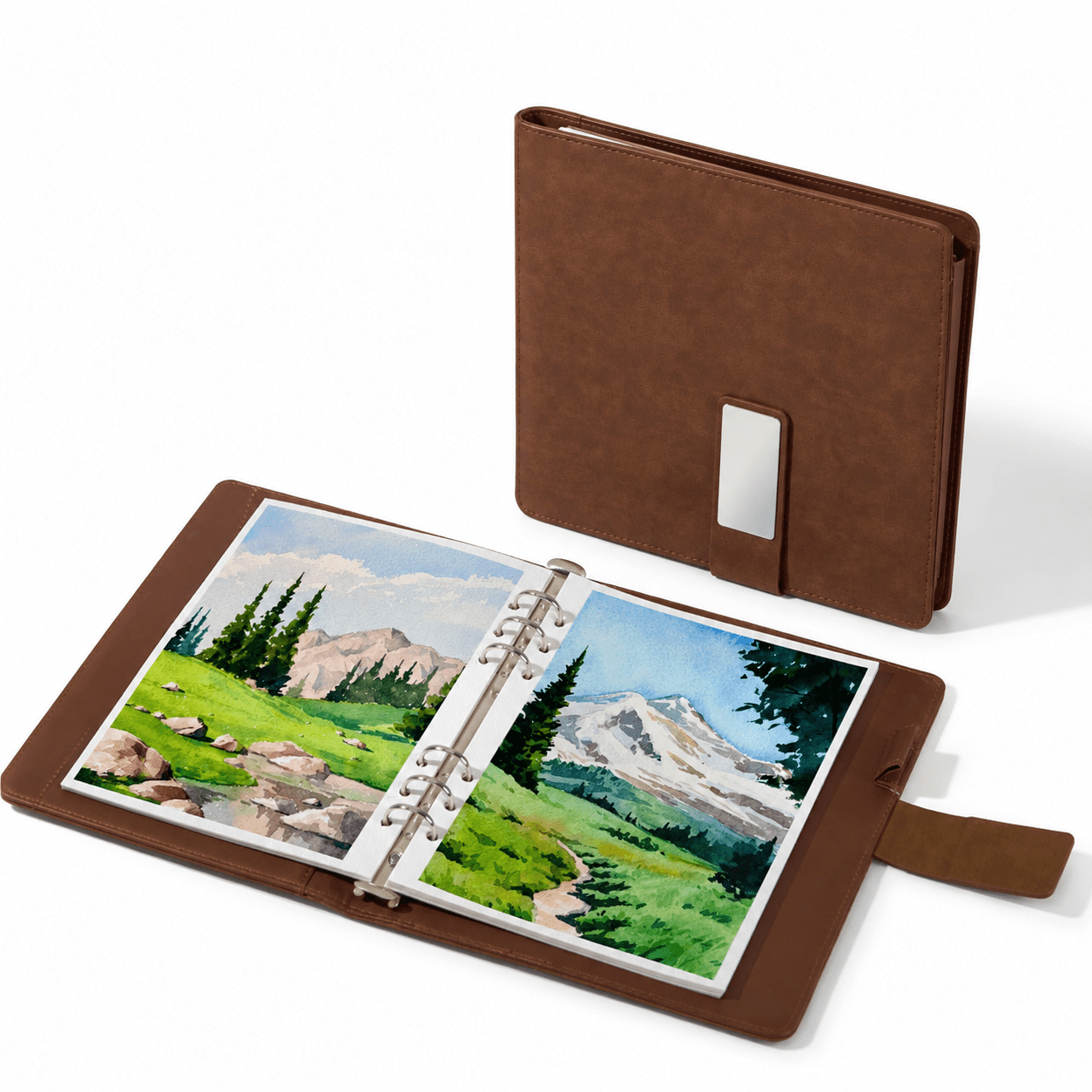 Brown Leather Watercolor Sketchbook 300gsm Acid Free Cold Press Paper ...