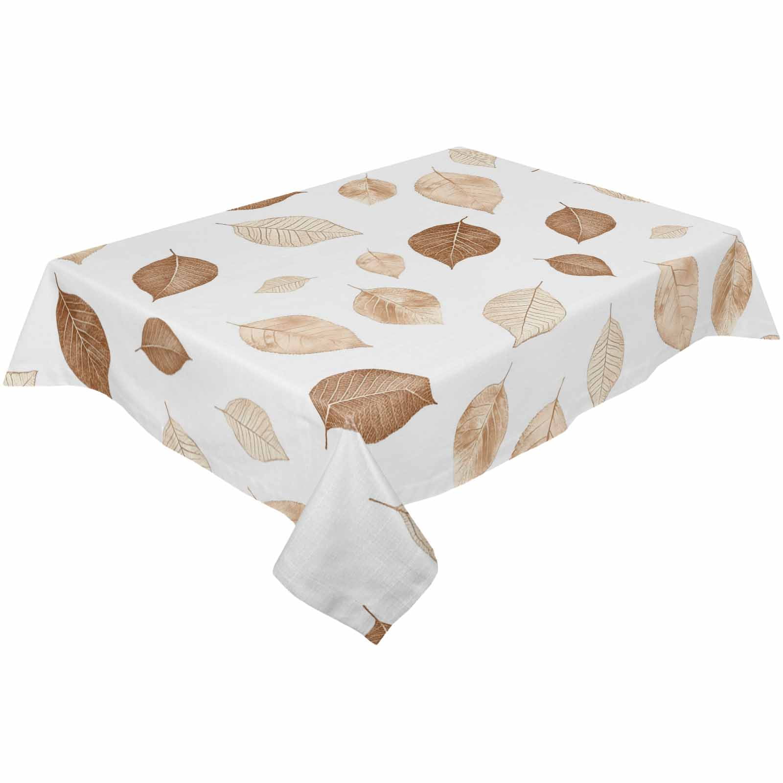 Brown Leaves Rectangle Tablecloth Waterproof & Stainproof Tablecloths ...