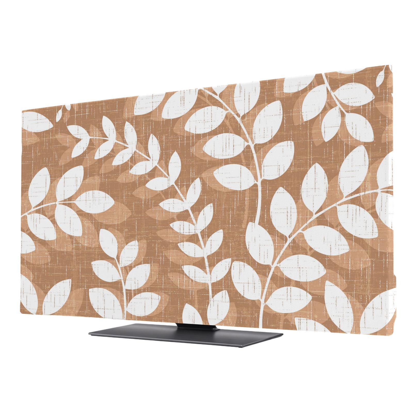Brown Leaves TV Cover for 43 Inch Screen,Stretch Fabric Dustproof TV ...