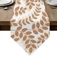 Brown Leaves Table Runner Linen Burlap Table Runner 60 Inches Long ...