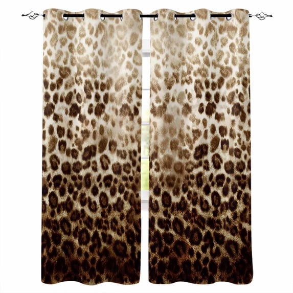 Brown Leopard Blackout Curtains for Bedroom/Living Room, Thermal ...
