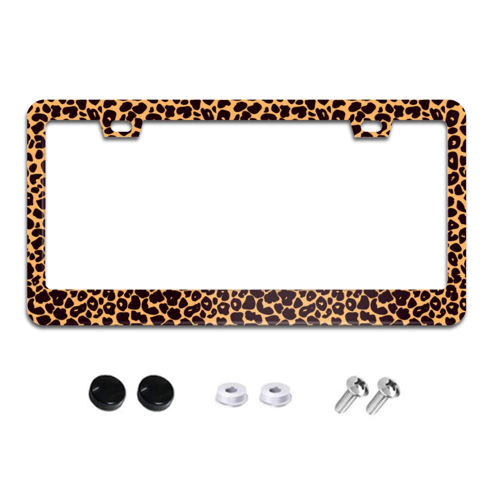 Brown Leopard Cheetah License Plate Frames for Women Men Car Plate ...