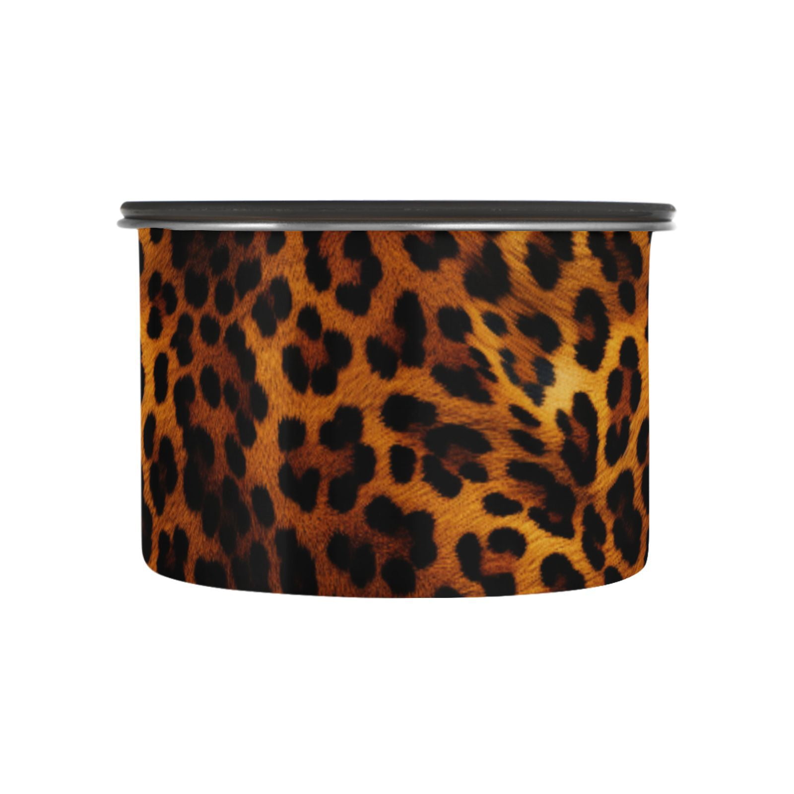Brown Leopard Cheetah Print Airtight Coffee Bean Canister 17oz Food ...