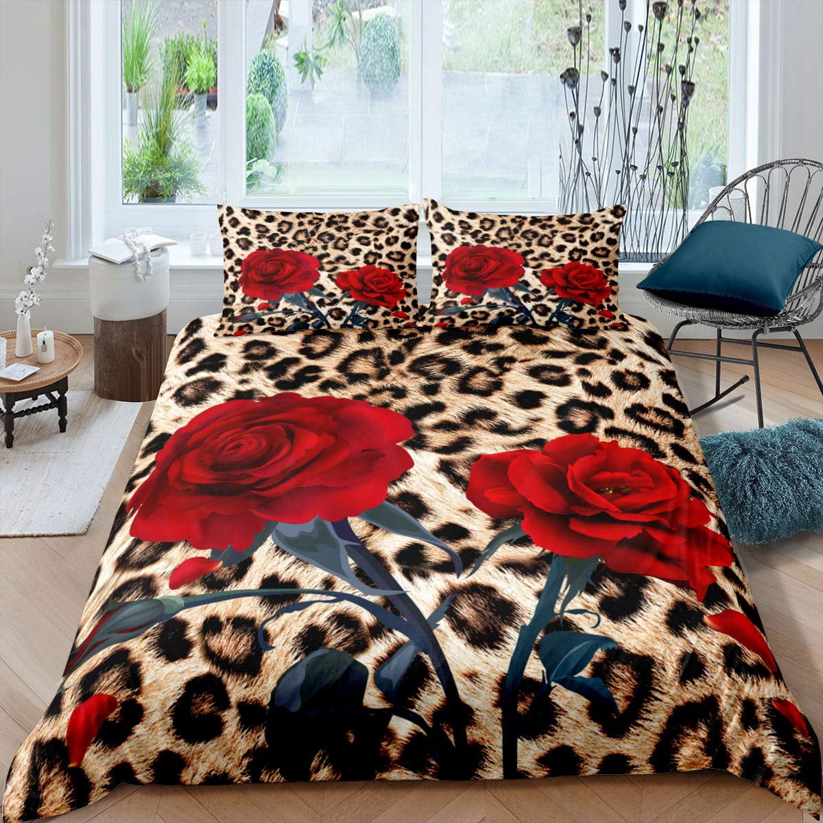 Brown Leopard Cheetah Printed Duvet Cover for Kids Teen Boys Man Women ...
