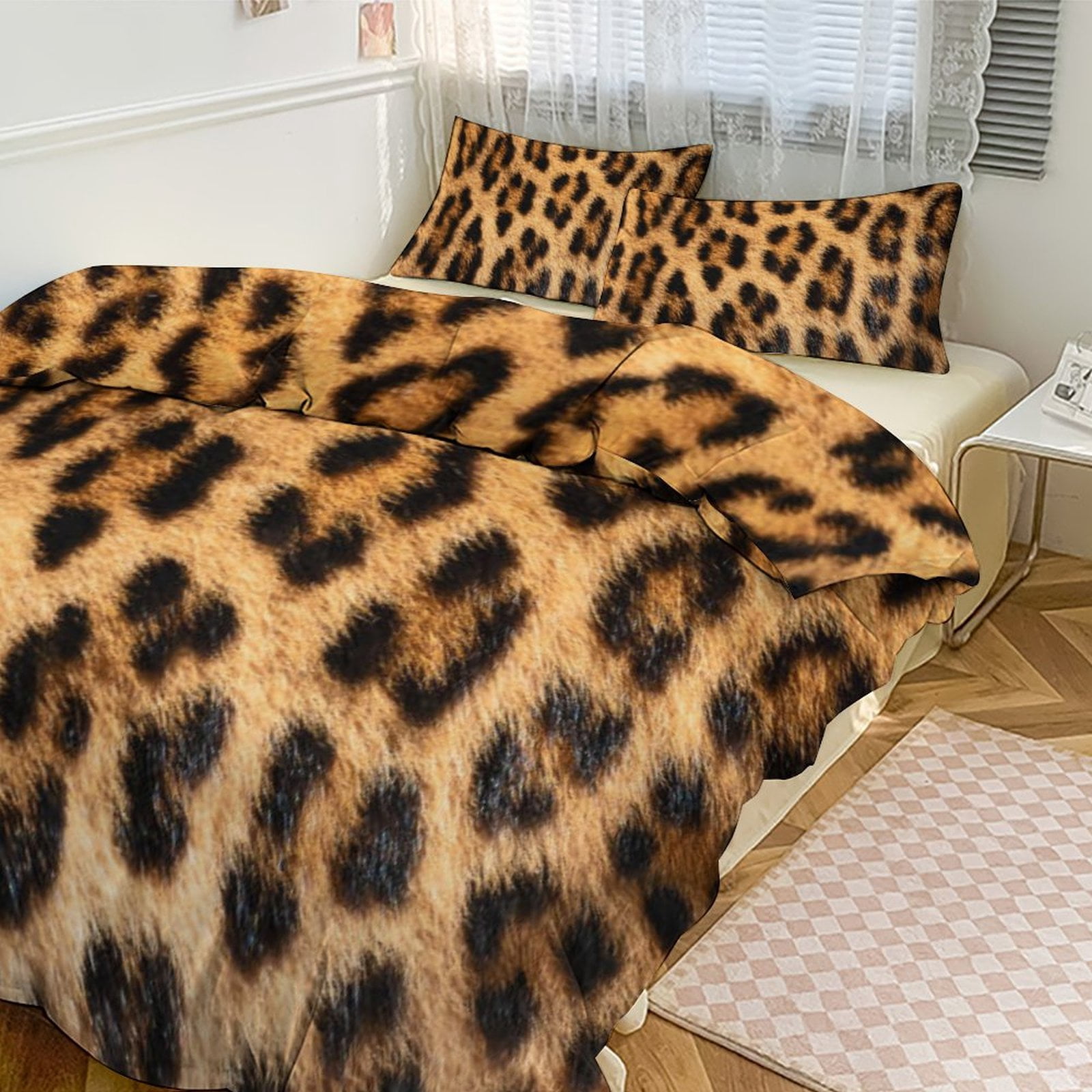 Brown Leopard Print 3D Duvet Cover Set Quilt Cover Theme of for Bedroom ...