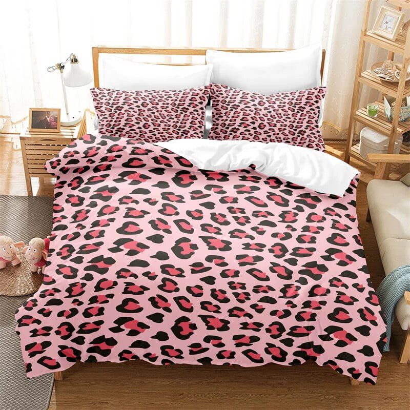 Brown Leopard Print Bedding Duvet Cover Set Fashion Boys Girls Quilt ...