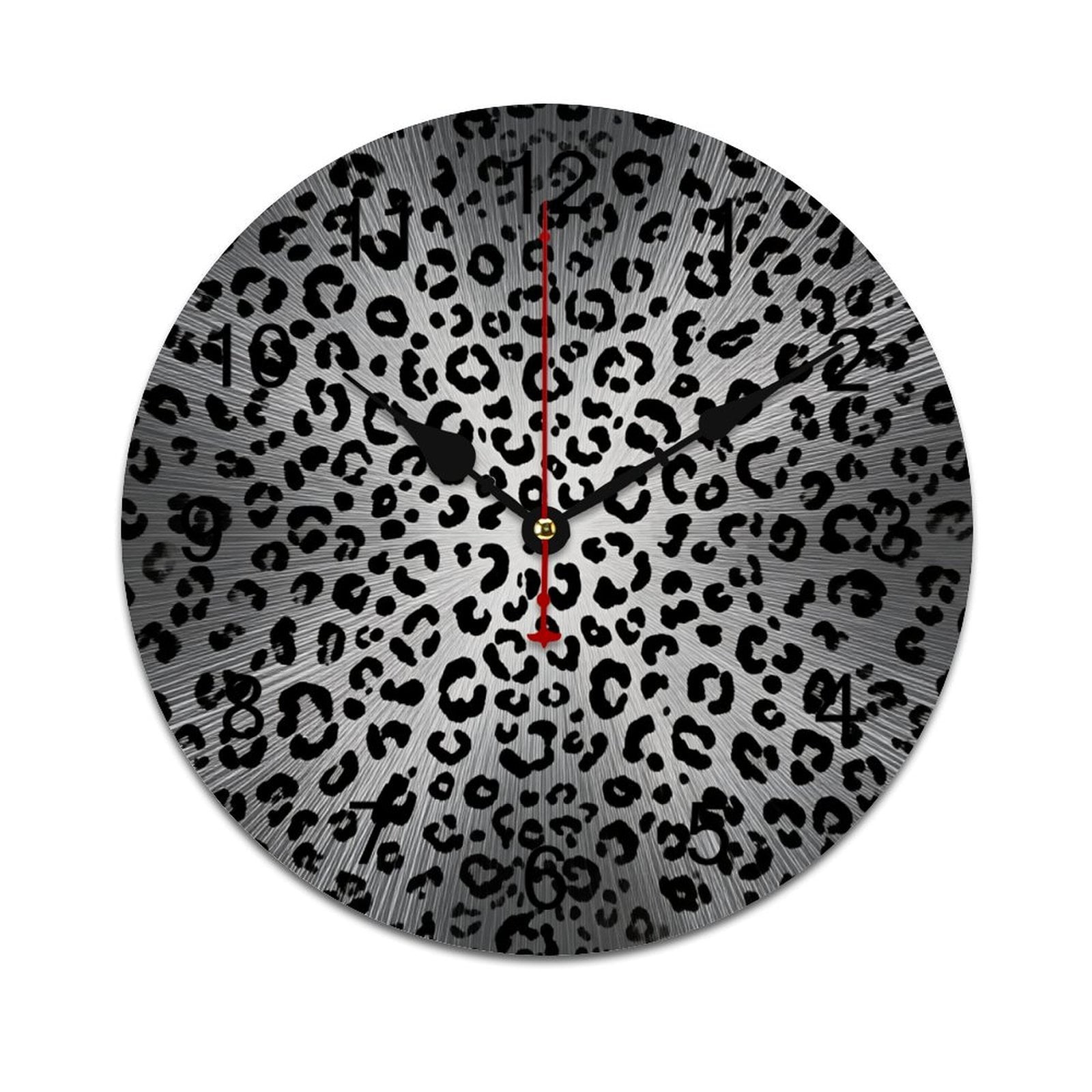 Brown Leopard Print Bedroom Wall Clock Large Modern Kitchen Dinning ...
