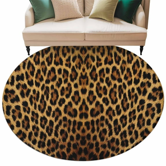 Brown Leopard Print Large Area Rugs for Bedroom Living Room, Soft Non ...
