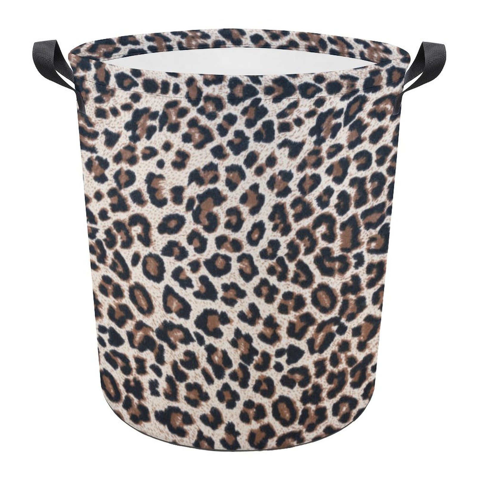 Brown Leopard Print Print Foldable Laundry Basket for Clothes Storage ...