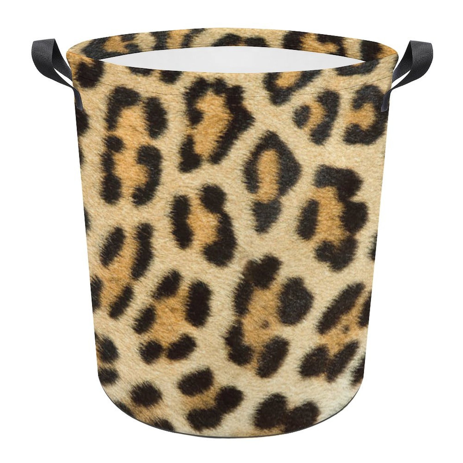 Brown Leopard Print Print Foldable Laundry Basket for Clothes Storage ...