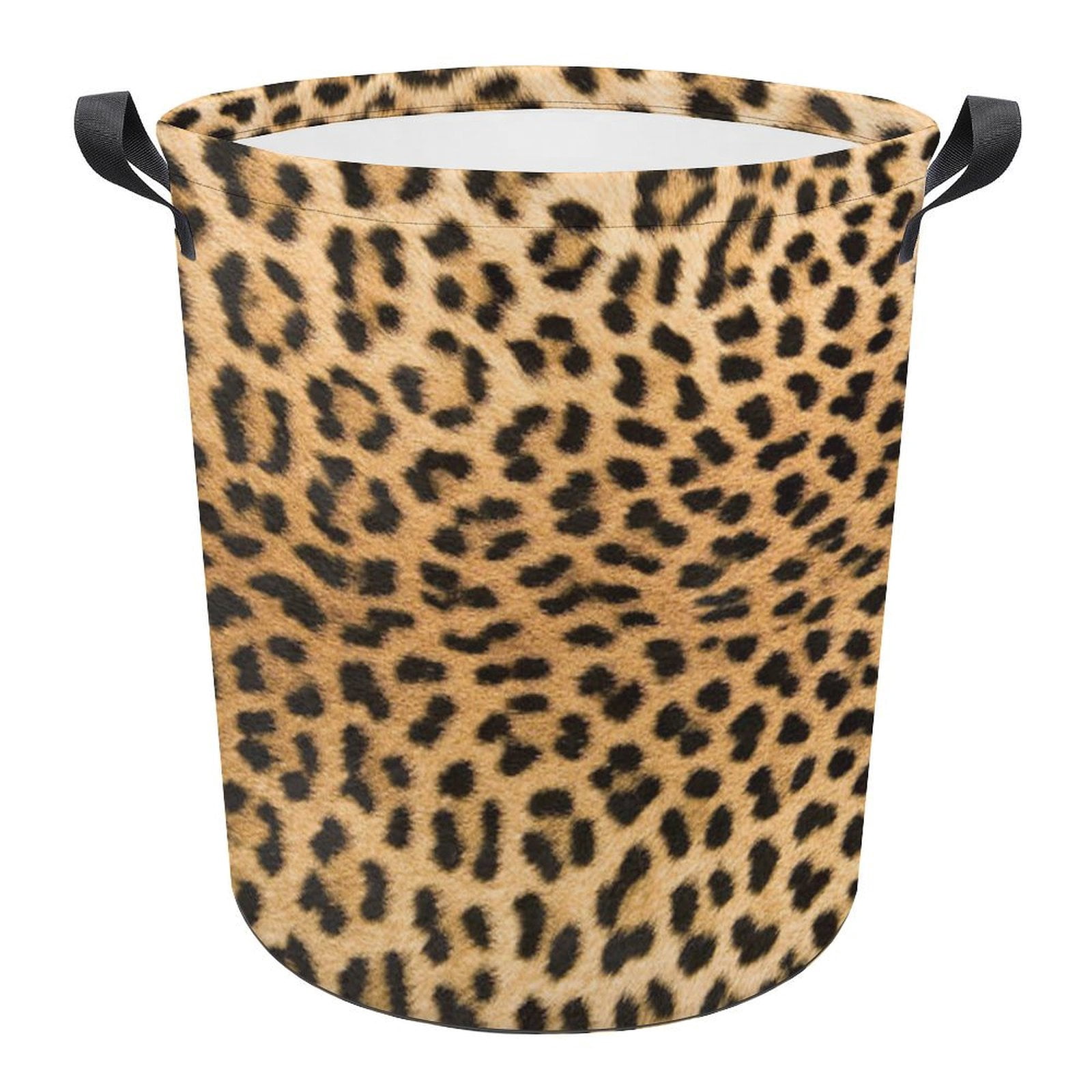Brown Leopard Print Print Foldable Laundry Basket for Clothes Storage ...