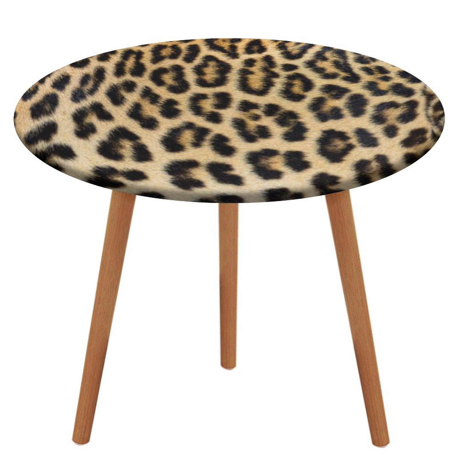 Brown Leopard Print Tablecloth Round Elastic Fitted Waterproof Table ...