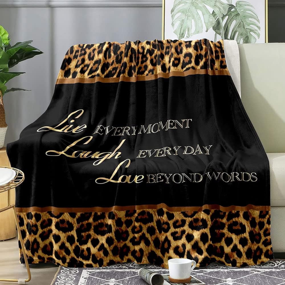 Brown Leopard Throw Blanket, Cozy Soft Cheetah Print Blanket Black ...