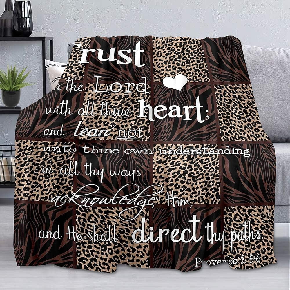 Brown Leopard Throw Blanket, Patchwork Cheetah Print Blanket, Cozy Soft Lightweight Warm Fuzzy ...