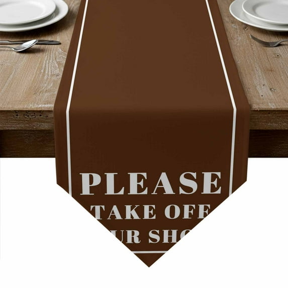 Brown Letter Table Runner Linen Burlap Table Runner 72 Inches Long ...