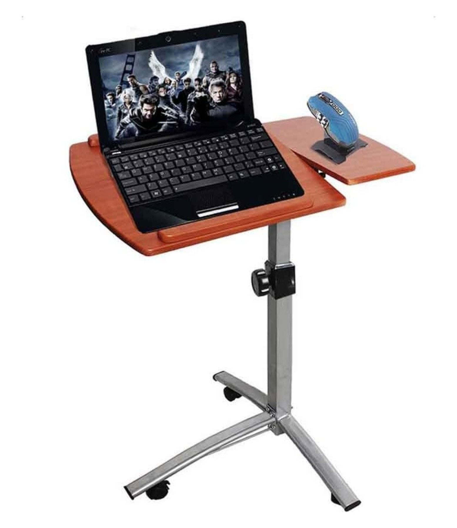 Brown Lifting Computer Desk Mobile Standing Laptop Sit or Stand on 3 ...