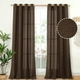 Brown Linen Curtains 90 Inches Length for Living Room,Chocolate Semi ...