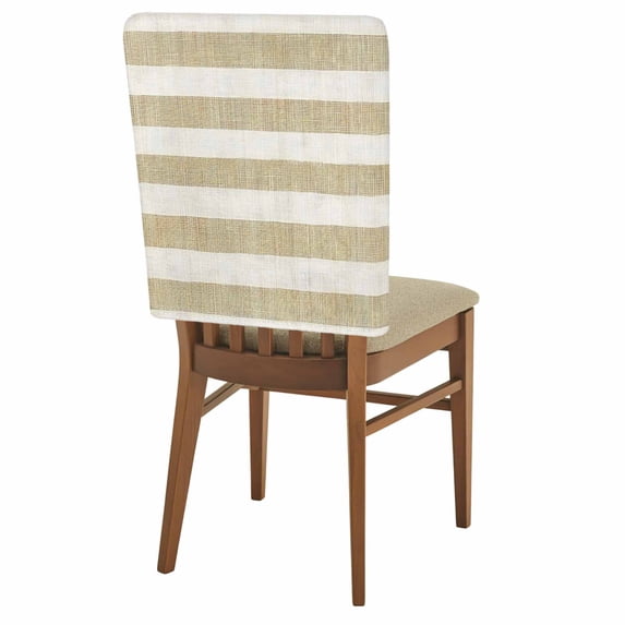 Brown Linen Stripes Chair Back Covers Set of 8 Vintage Country ...