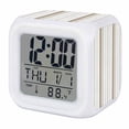Brown Lines Digital Alarm Clock for Bedrooms, Smart LED Alarm Clock ...