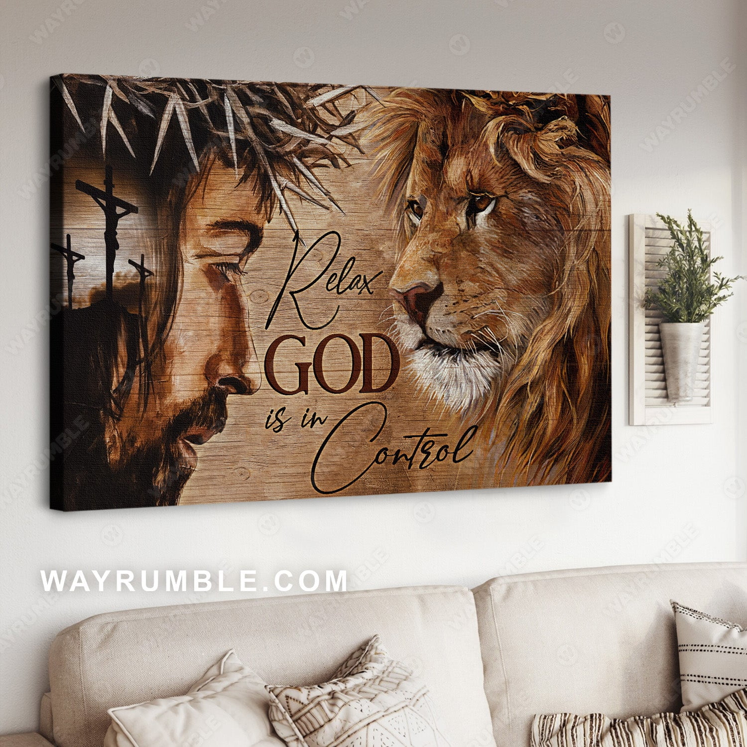 Brown Lion, Jesus Face, Jesus On The Cross, Relax God Is In Control ...