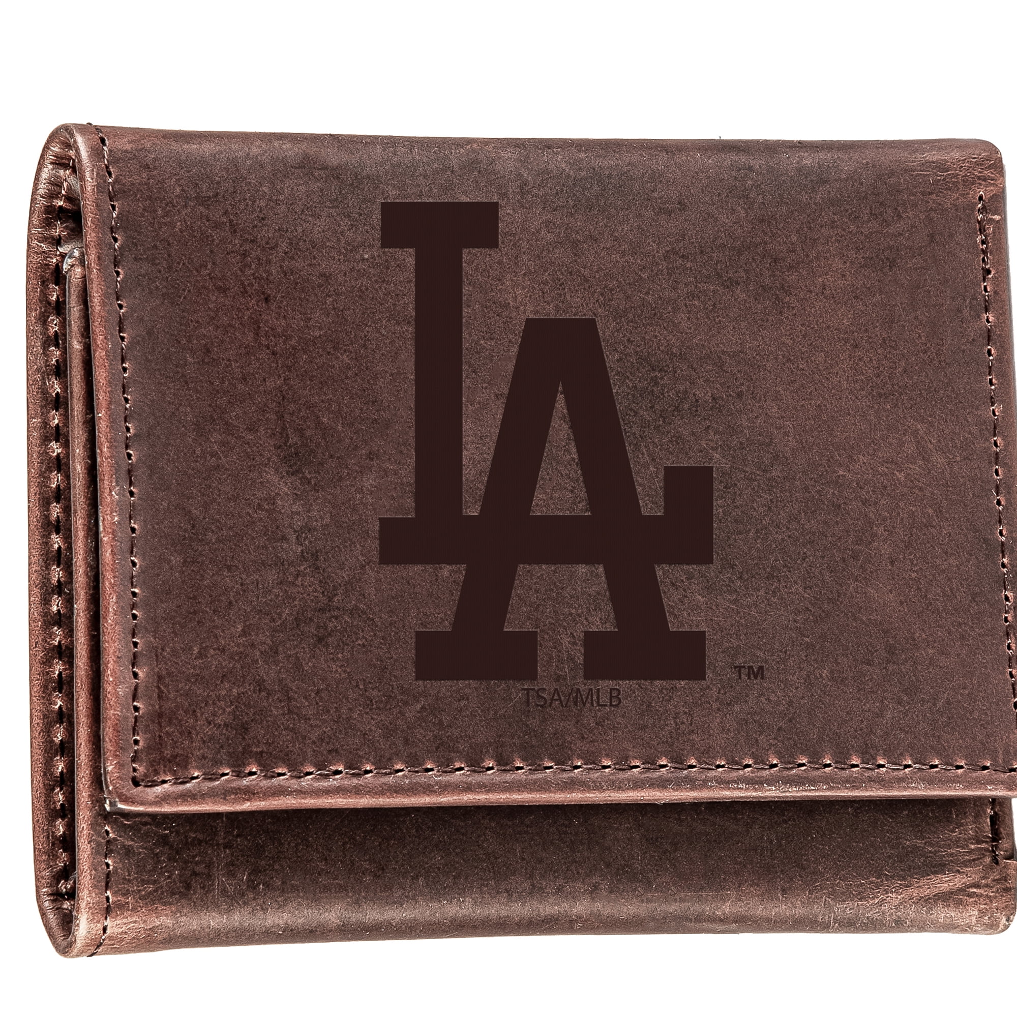 Brown Los Angeles Dodgers Tri-Fold Leather Wallet - Walmart.com