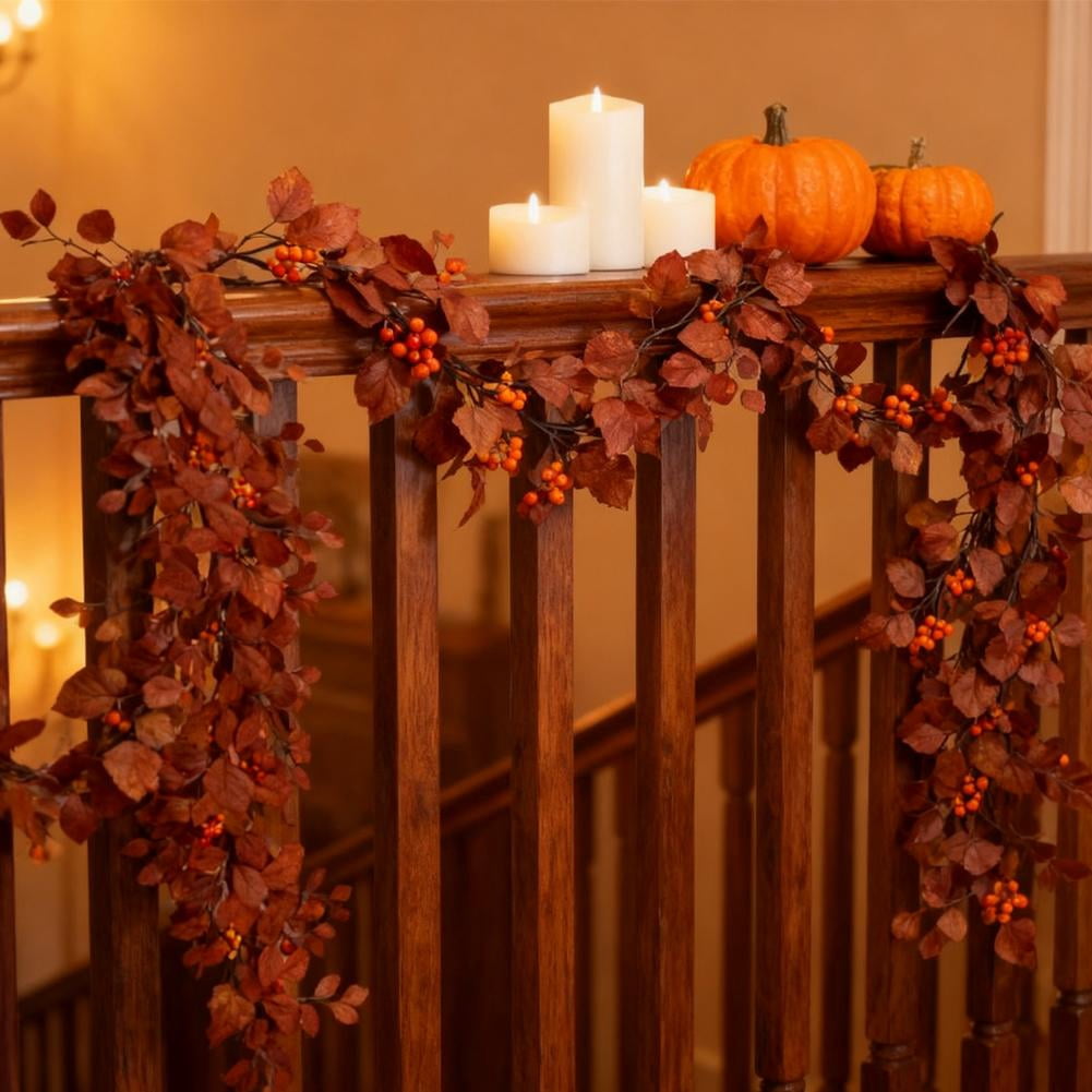 Brown Magnolia Leaf Garland,6.5 FT Realistic Magnolia Leaf Garland,UV ...