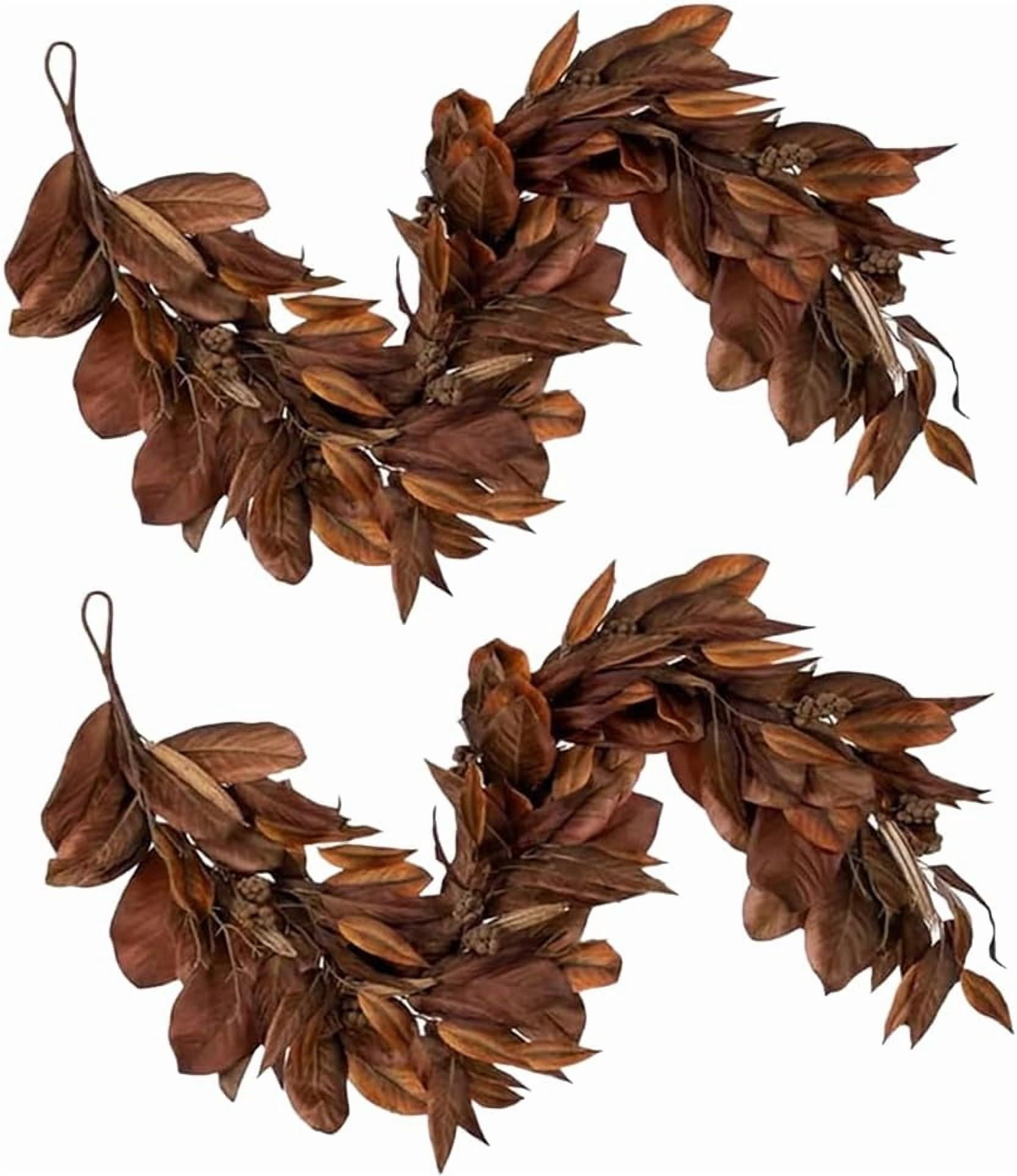 Brown Magnolia Leaf Garland,6ft. Autumn Magnolia Leaf, Autumn Decor ...