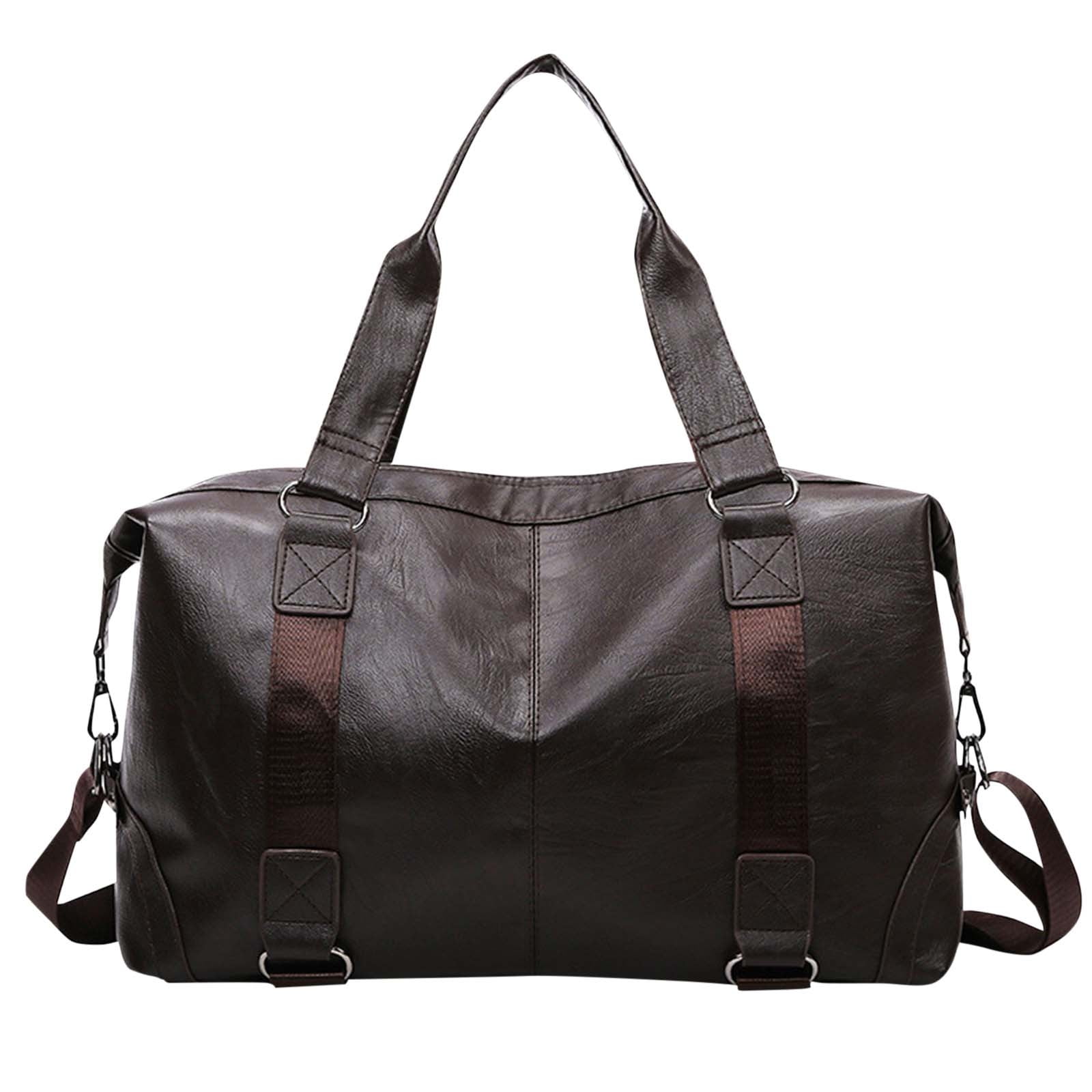 Brown Male Casual Weekender Bag With Multiple Compartments And Durable ...