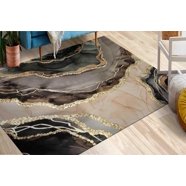 Modern Wave Luxe Weavers Marble Swirl Gray Abstract Area Rug 8x10 ...