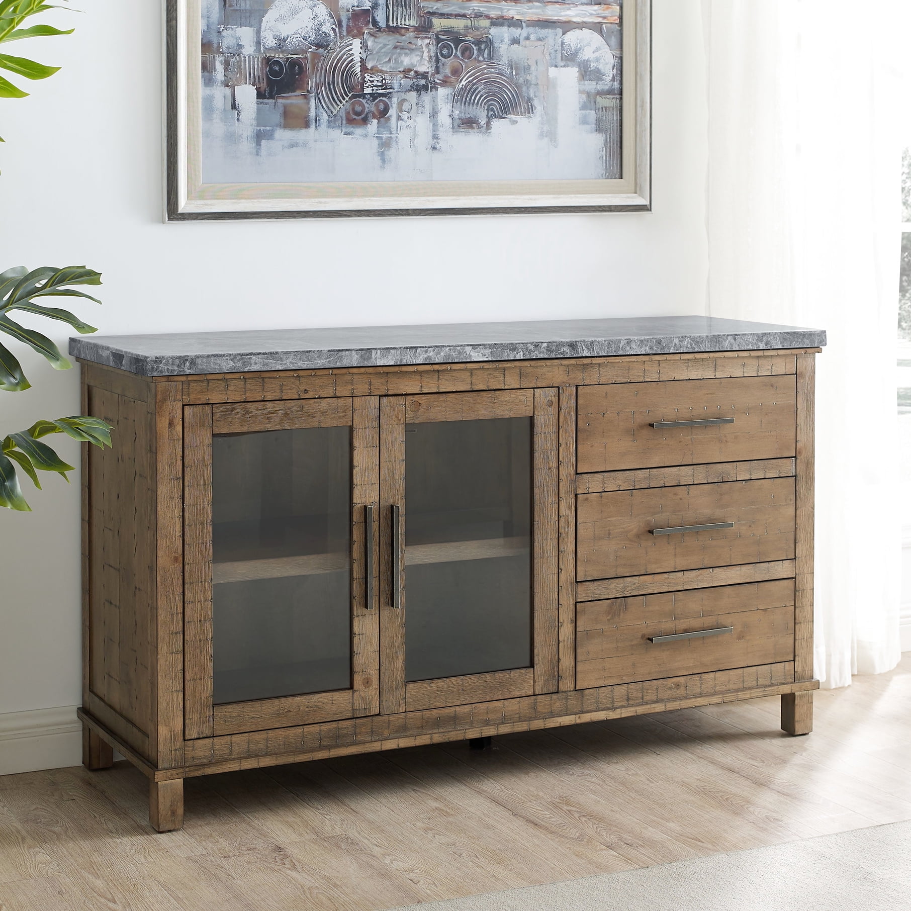 Brown Marble Server - Made Of Poplar, Birch Veneers & Engineered Woods ...