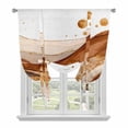 Brown Marble Tie Up Curtains for Window, Thermal Insulated Balloon ...