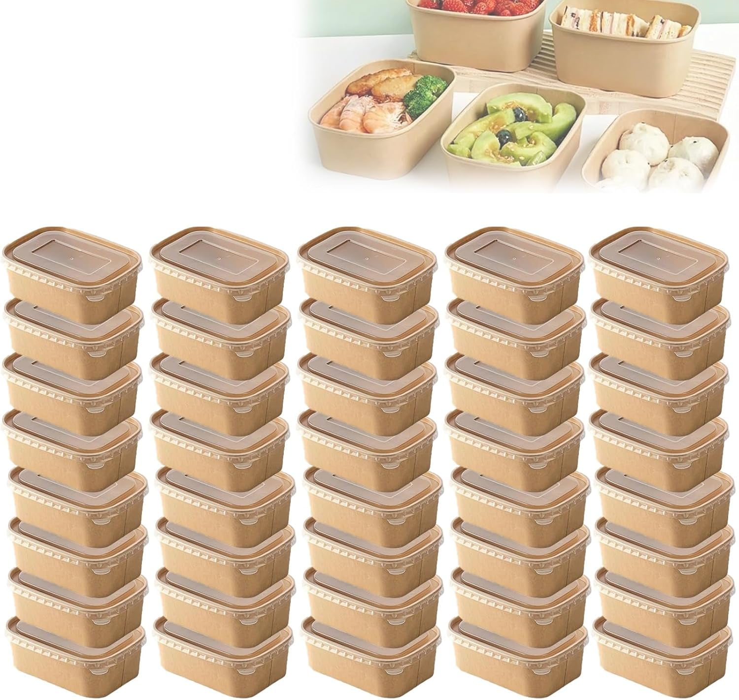Brown Meal Prep Containers with Lids, Freezer Meal Prep Containers ...