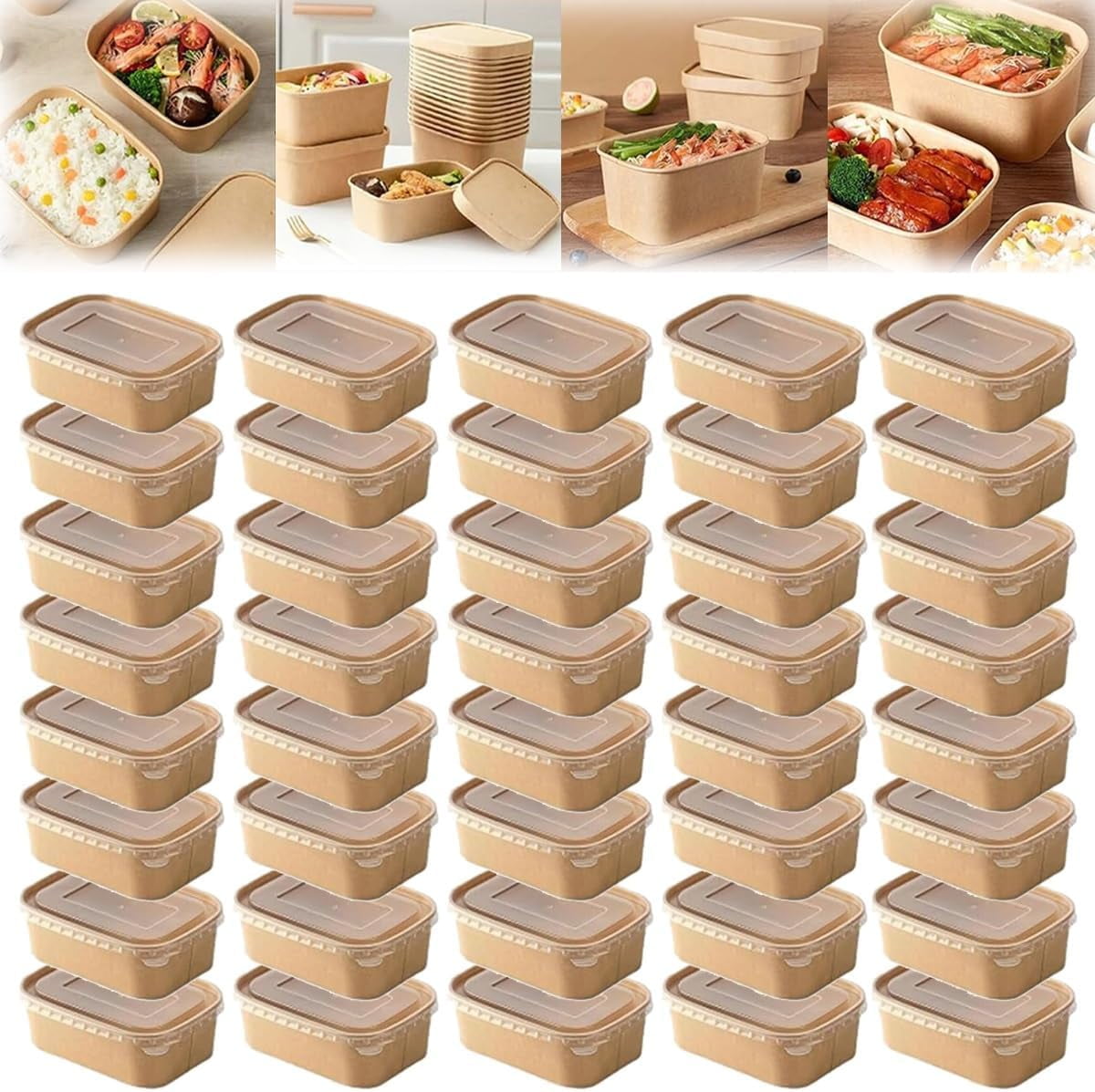 Brown Meal Prep Containers with Lids, Microwavable Meal Prep Containers ...