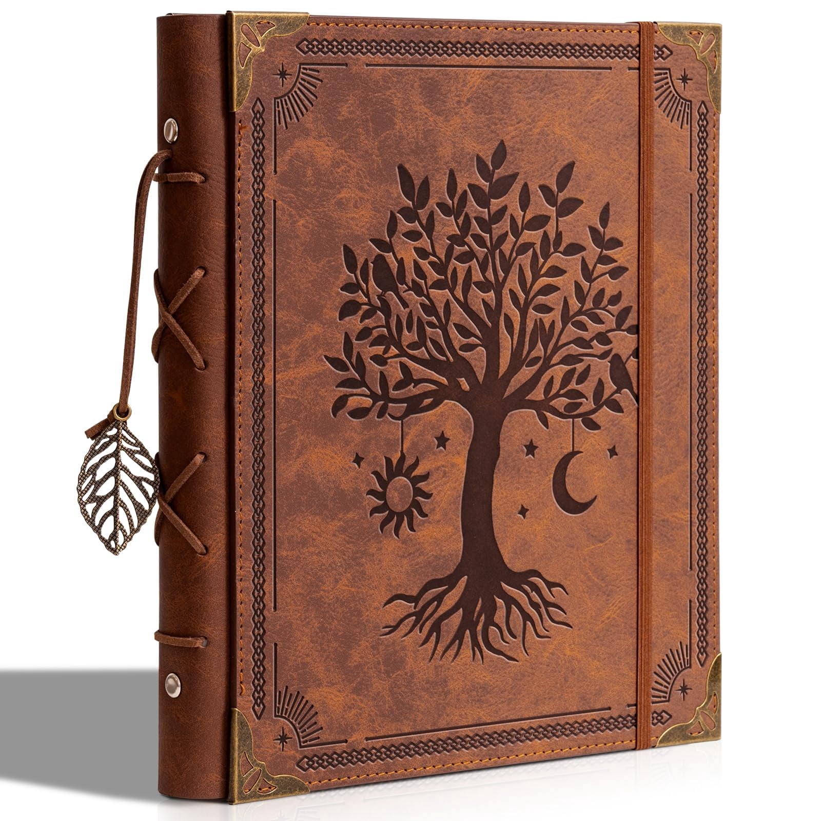 Brown Medium(8"x10") Blank Leather Photo Album Scrapbook for ...
