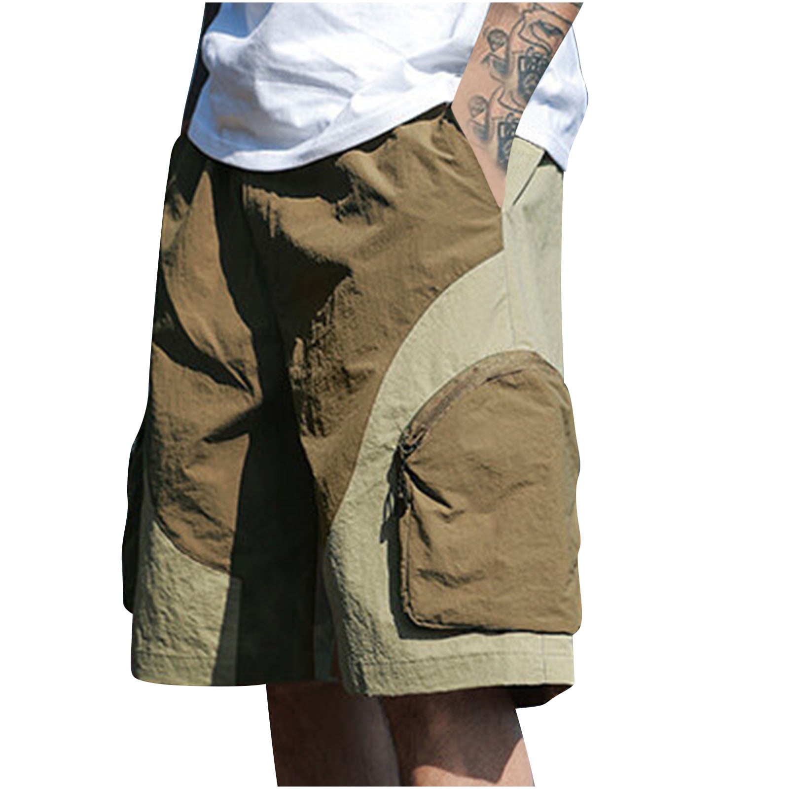 Brown Mens Pants Shorts for Man Cargo Brunch Ruched Quick Dry Paperbag ...