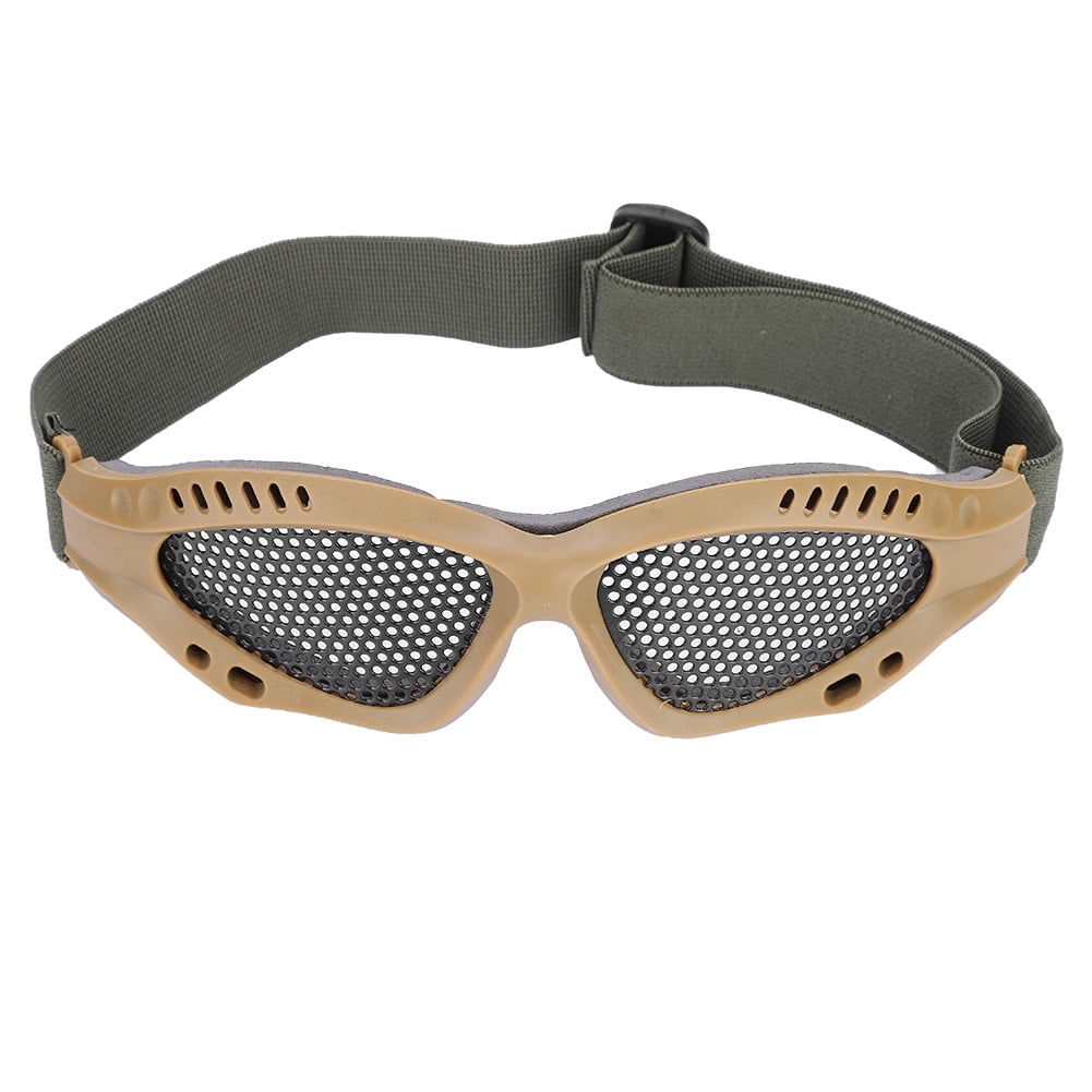 Brown Mesh Airsoft Safety Goggles for CS Games with Adjustable Strap ...