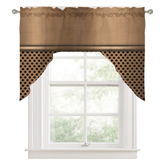 Brown Metal Hole Kitchen Curtains Swag Valance for Windows/Bathroom ...