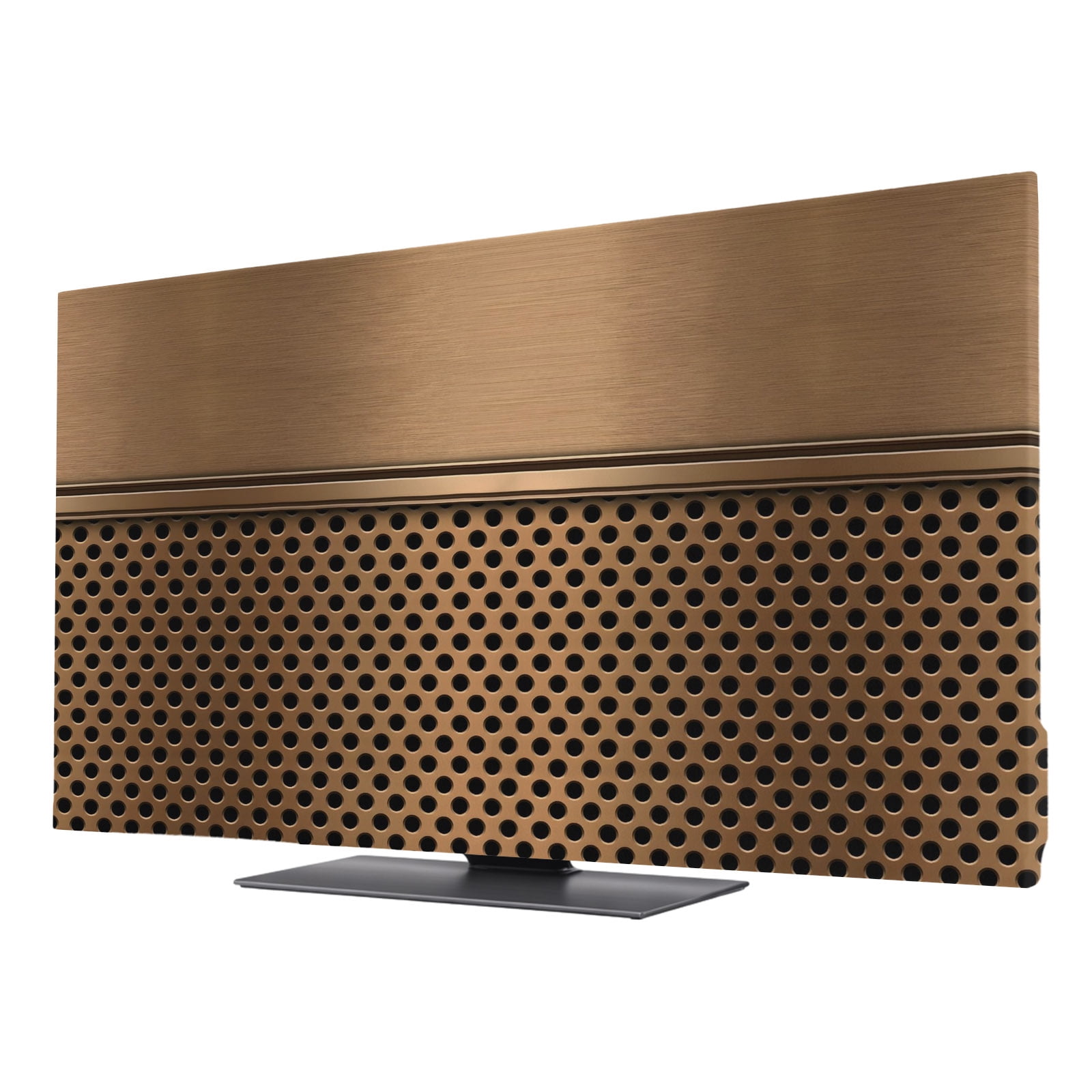 Brown Metal Hole TV Cover for 43 Inch Screen, Stretch Fabric Dustproof ...