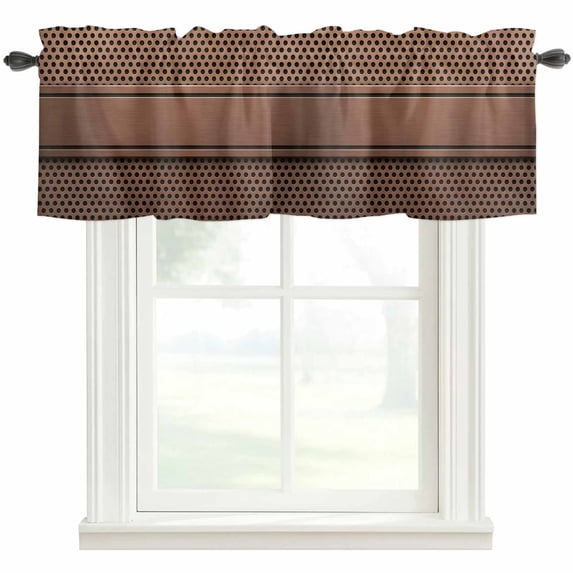 Brown Metal Hole Valances for Windows Farmhouse Kitchen Curtains ...
