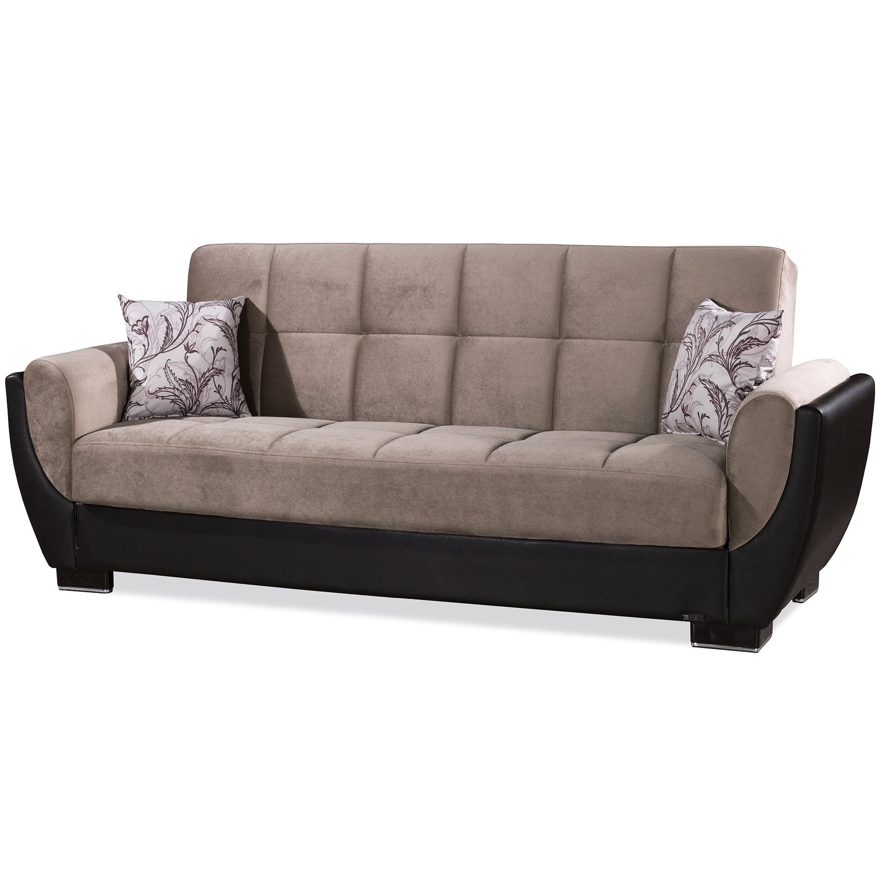 Brown Microfiber - Storage Compartments - Living Room - Practical ...