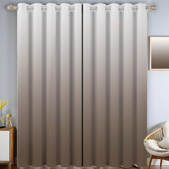 Brown Modern Design Blackout Curtains 2 Panels Gradient Background ...