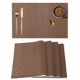 Brown Modern Geometric Placemats Set of 6 Polka Dots Circles Abstract ...