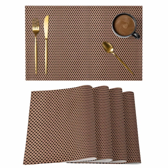 Brown Modern Geometric Placemats Set of 6 Polka Dots Circles Abstract ...