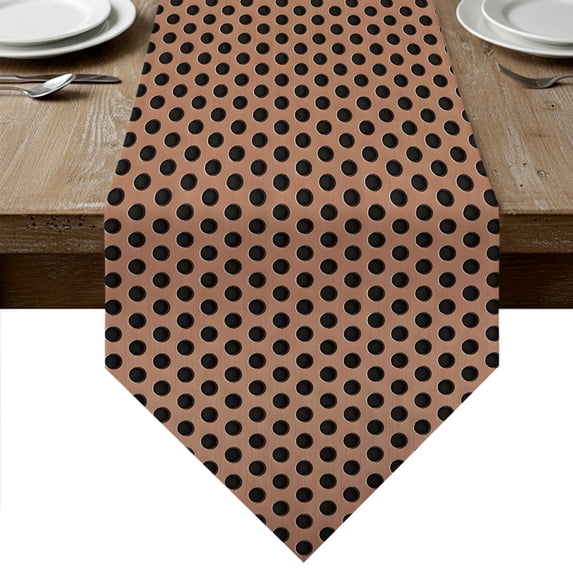 Brown Modern Geometric Table Runner Linen Burlap Table Runner 60 Inches ...