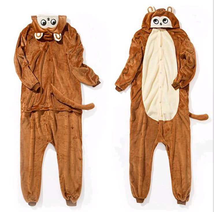 Brown Monkey Carnival Couples Kigurumi Animal Anime Pajamas for Family ...