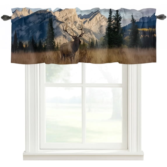 Brown Moose Valances for Windows Farmhouse Kitchen Curtains Valances ...