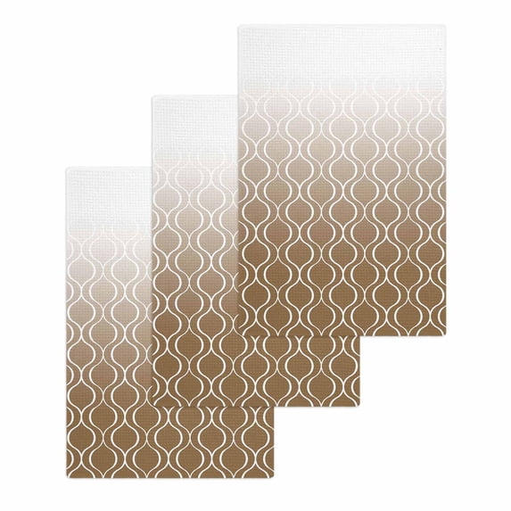 Brown Moroccan Abstract Kitchen Dish Towels for Drying Dishes Set of 3 ...