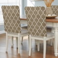Brown Moroccan Chair Back Covers, Morocco Retro Abstract Quatrefoil ...