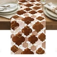 Brown Moroccan Cotton Linen Table Runner Abstract Gradient Gold Brown ...